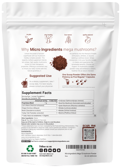 Best Organic Mega 10 Mushroom Powder: Reishi, Lions Mane, Chaga & More ...