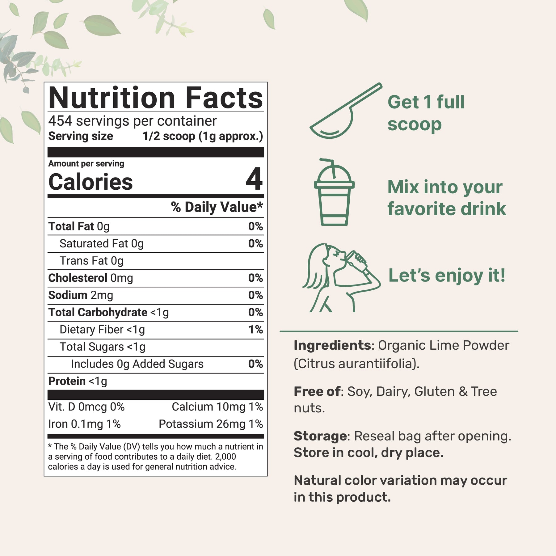 Micro Ingredients Organic Freeze-Dried Lime Powder, 1.5lbs