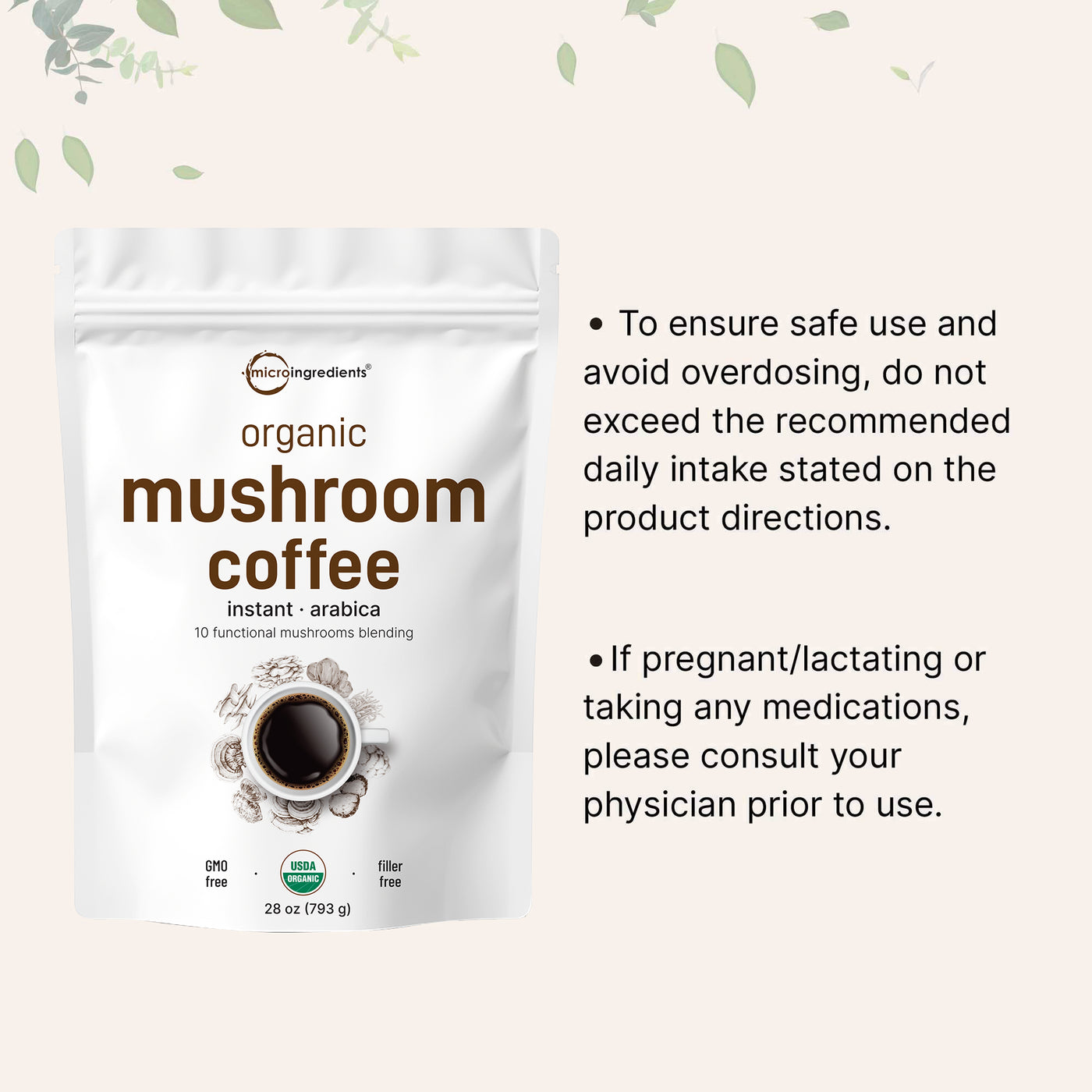 Best Mushroom Coffee: Organic Lion's Mane Mushroom Instant Blend – Micro Ingredients