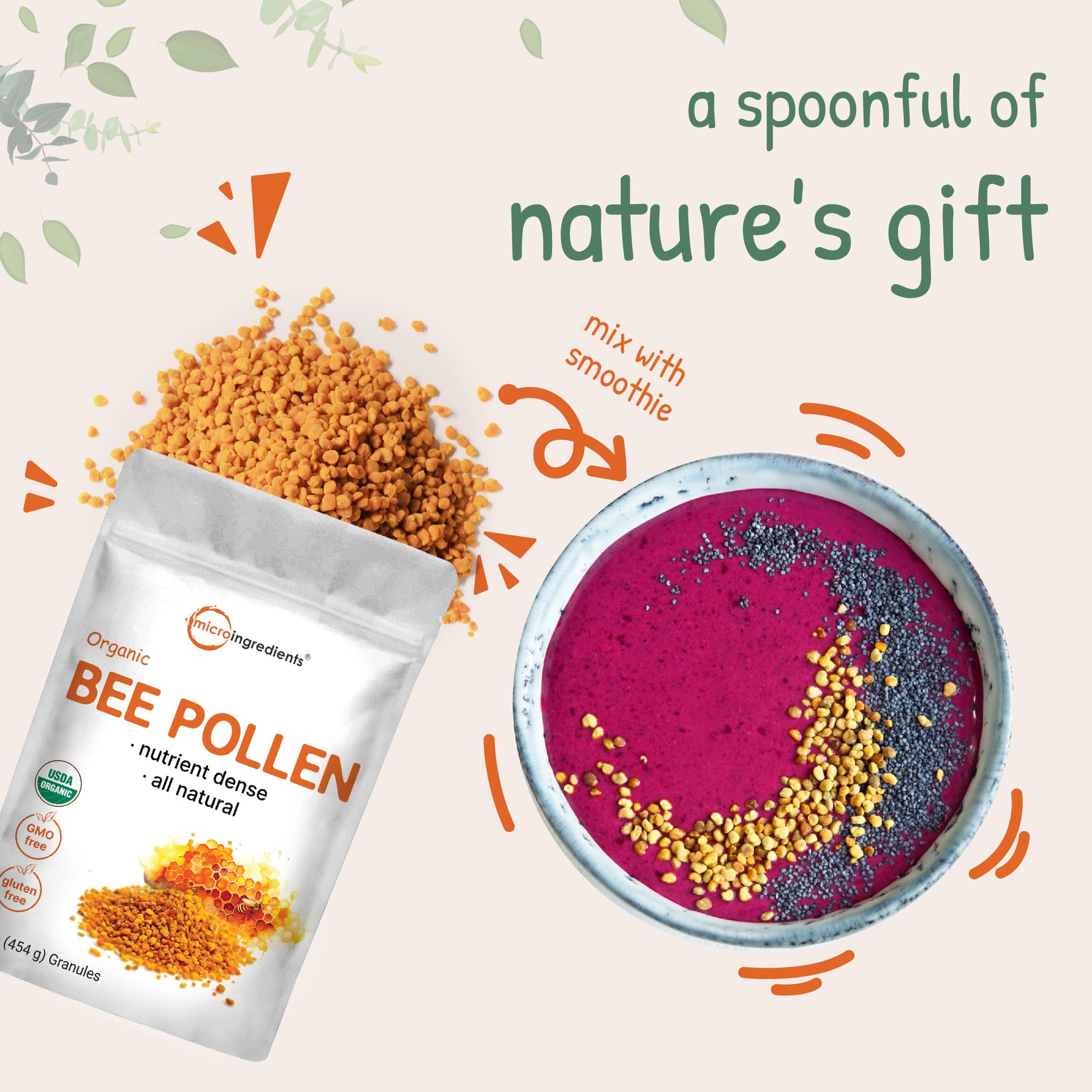 Organic Bee Pollen Granules- Best Natural Supplement for Weight Loss ...