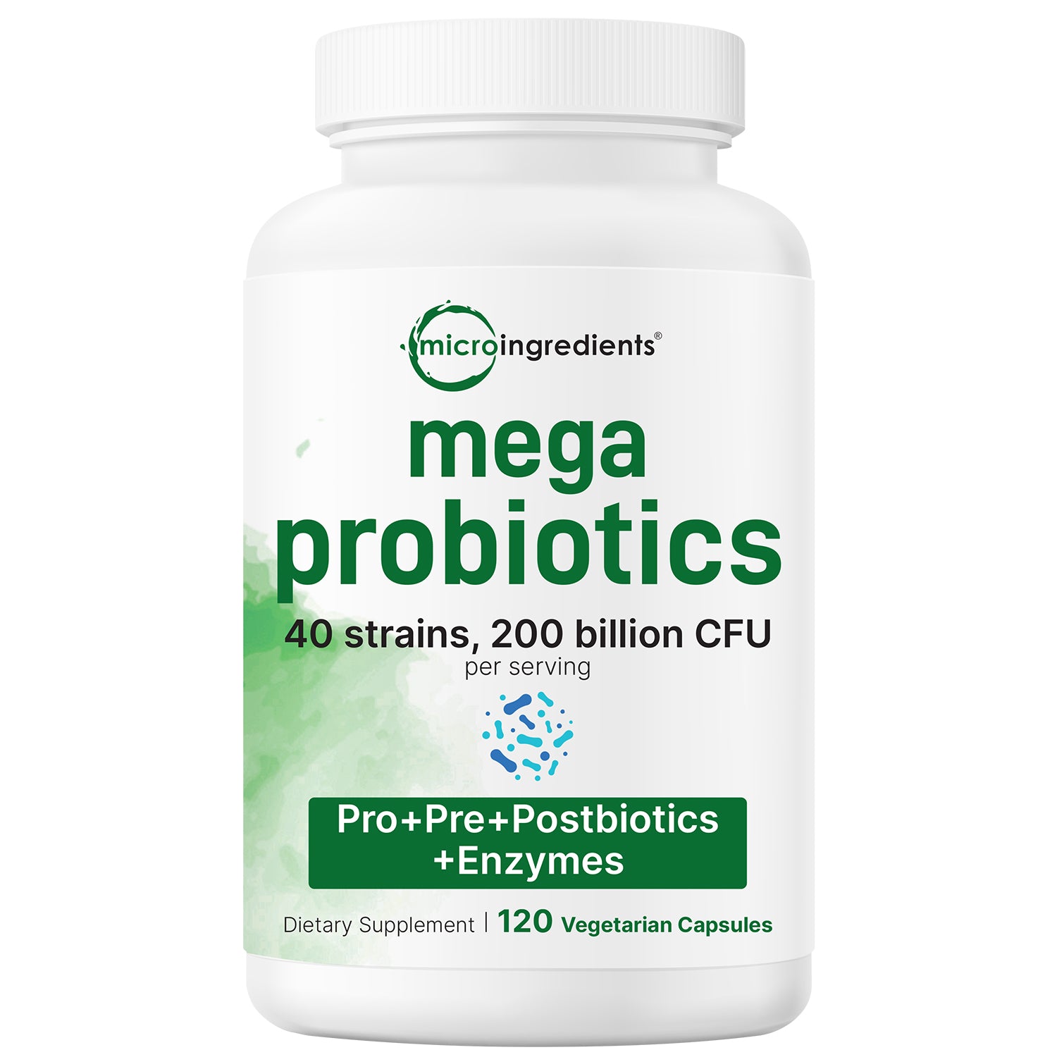Micro Ingredients Mega Probiotics 200 Billion CFU, 120 Veggie Capsules