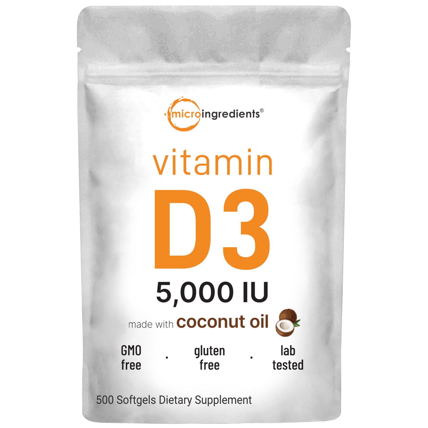 Micro Ingredients Vitamin D3 5,000 IU, 500 Softgels