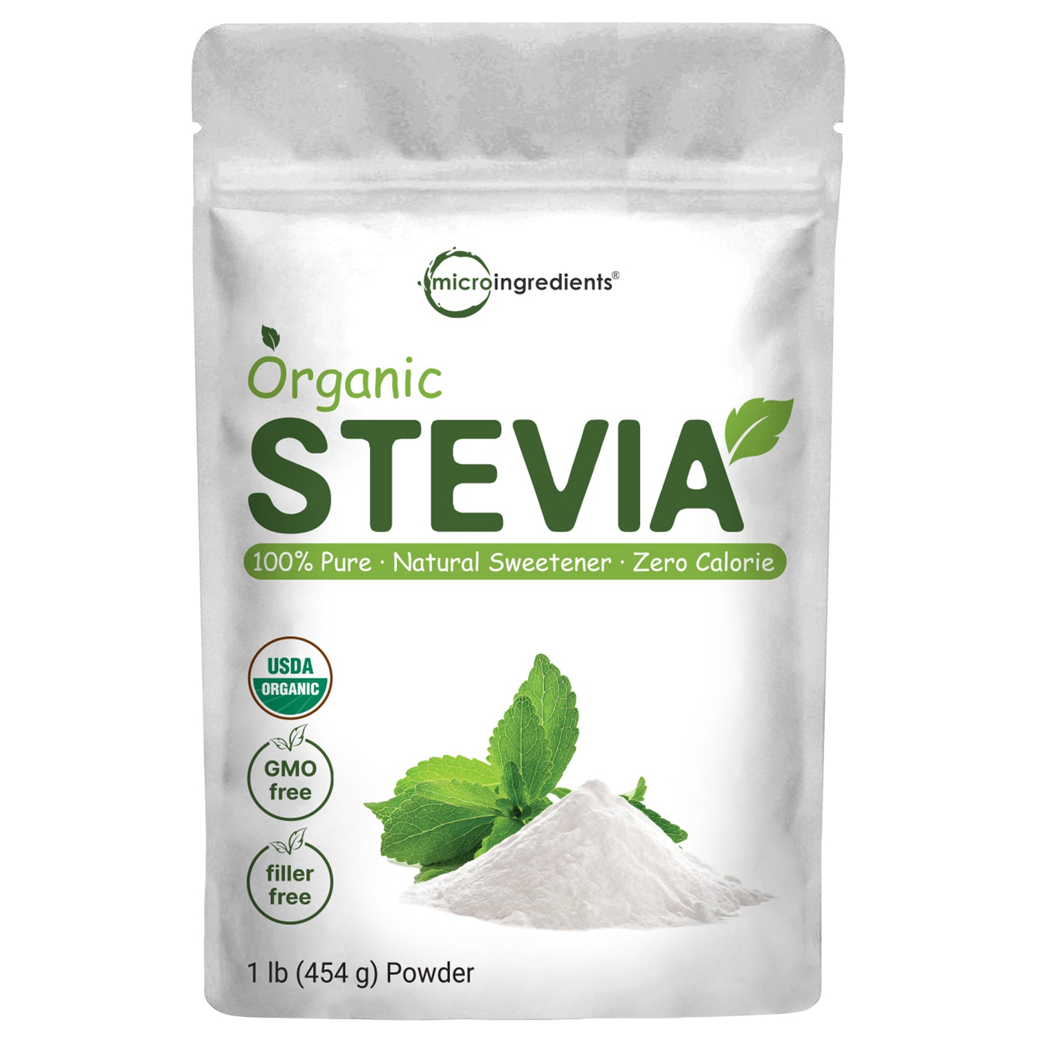 Micro Ingredients Pure Organic Stevia Powder, 1 Pound