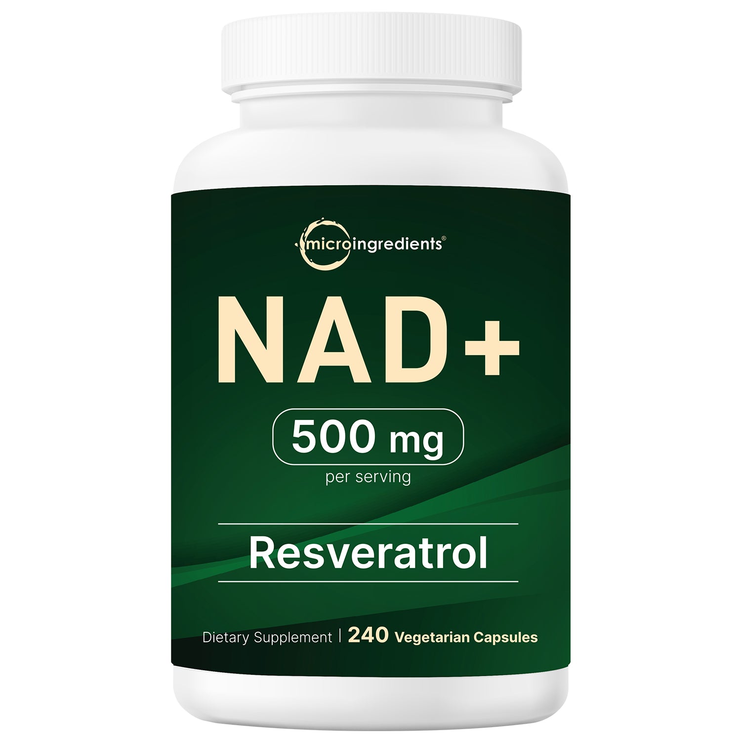 Micro Ingredients NAD+ Supplement 500mg with Resveratrol, 240 Veggie C