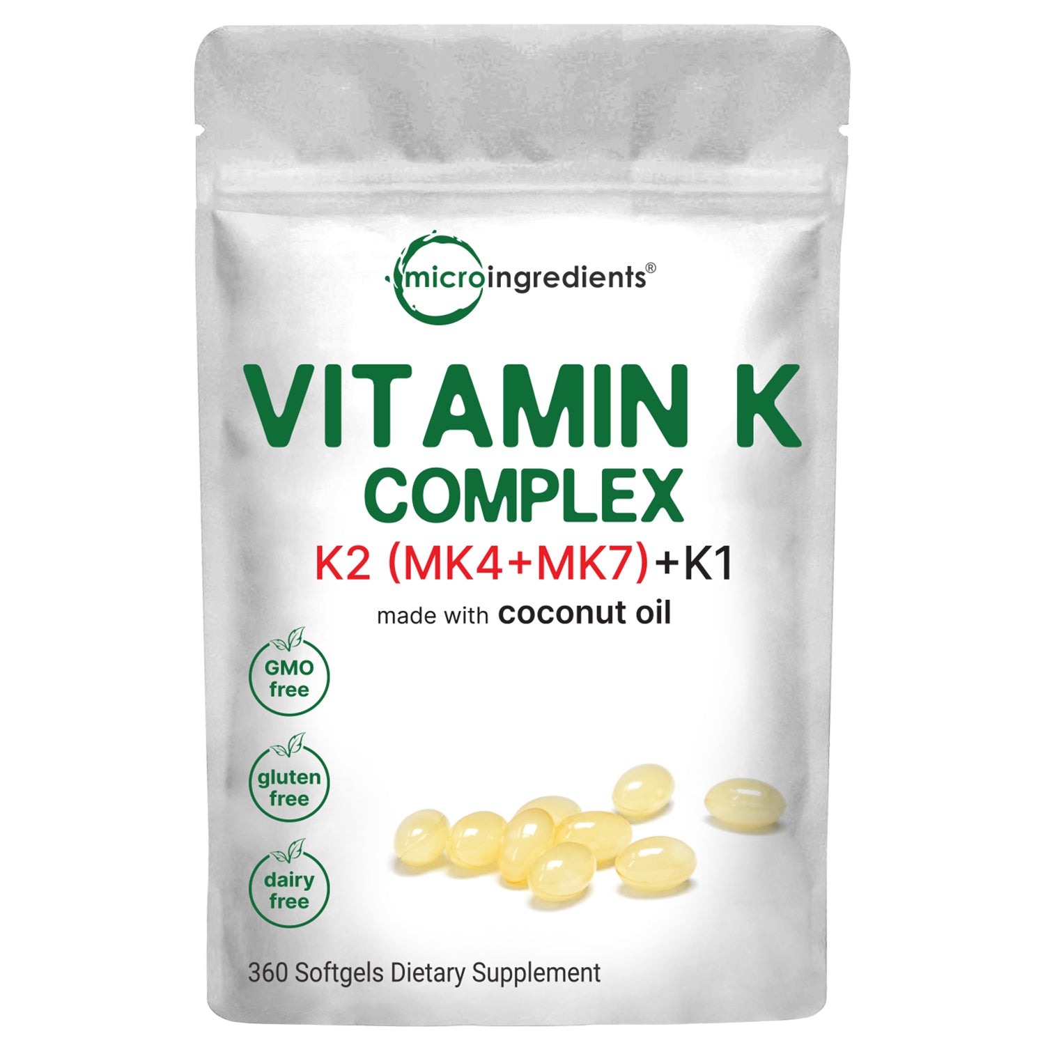 Premium Vitamin K2 MK-7 Supplement | Bone & Heart Health – Micro ...