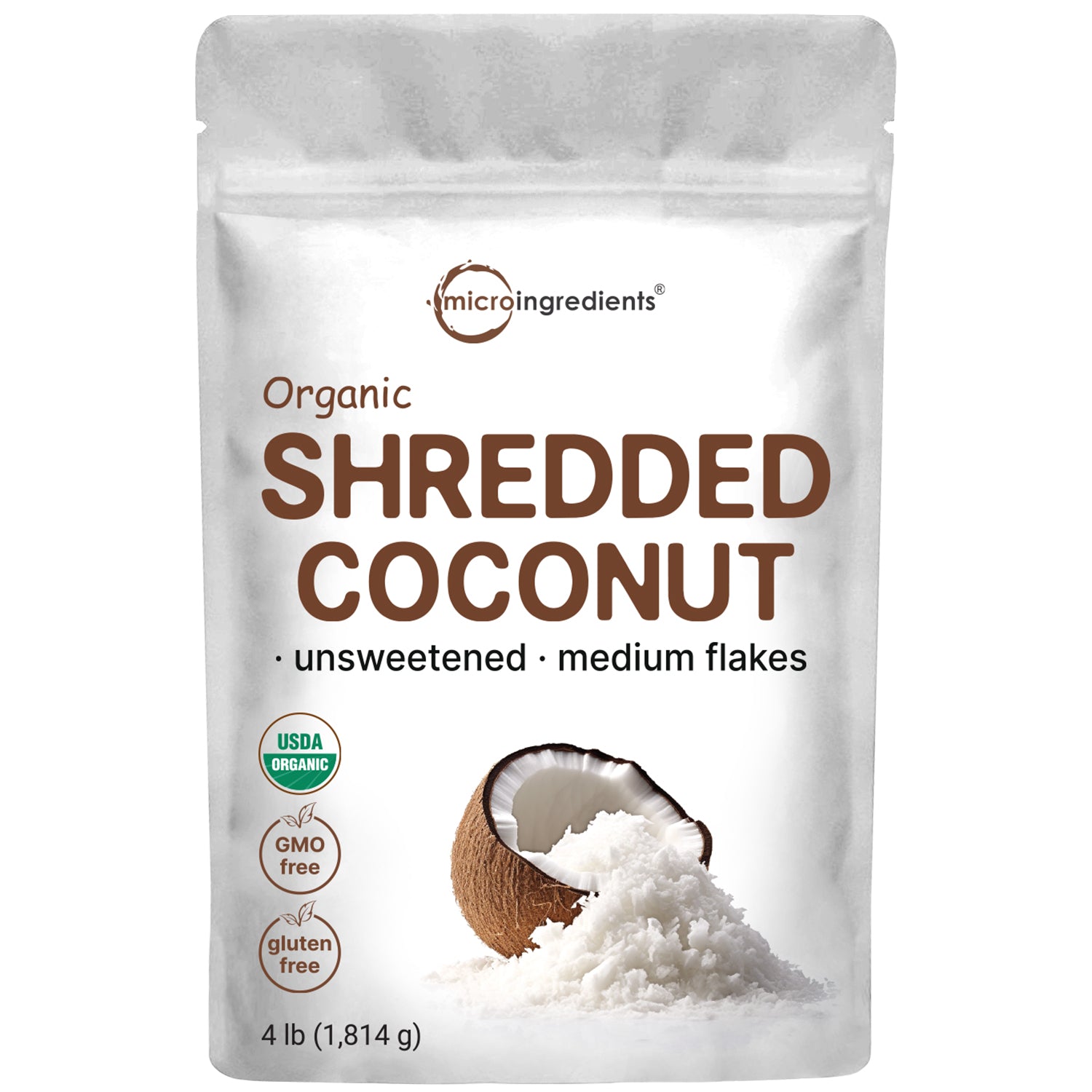 Micro Ingredients Organic Shredded Coconut Flakes, 4lbs