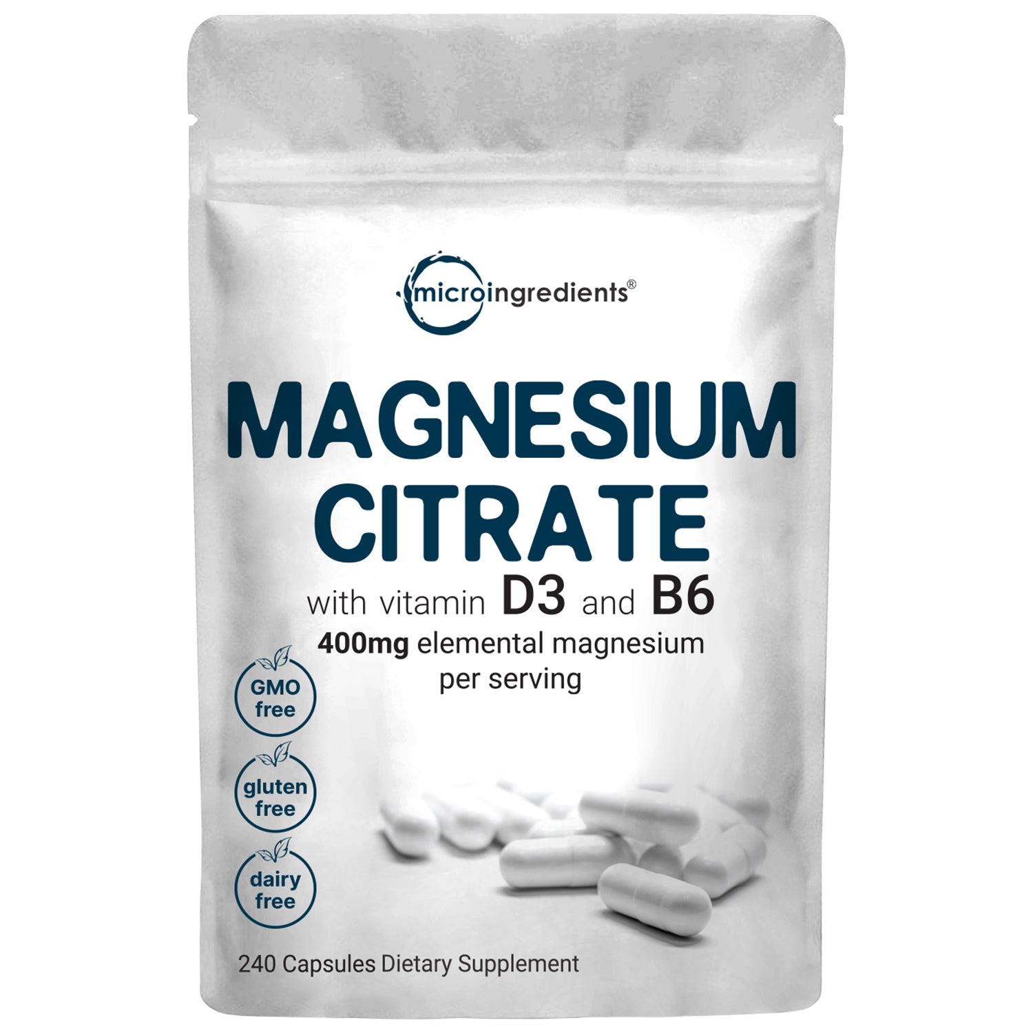 Magnesium Citrate 400mg with Vitamin D3 & B6 | Best Magnesium for Men ...