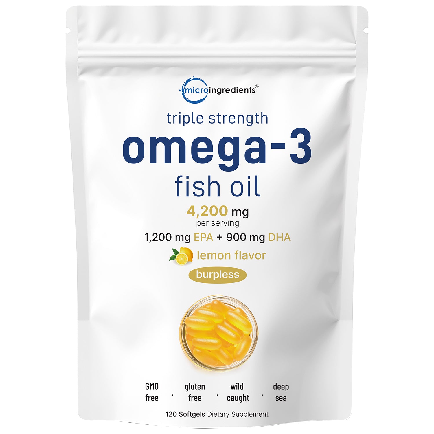 Triple Strength Omega 3 Fish Oil Softgels – Micro Ingredients